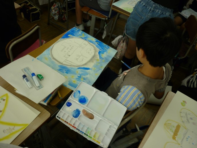 図工「あったらいい町、どんな町」 さいたま市立大成小学校